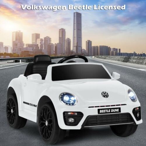 Volkswagen Beetle Kids Electric Ride On Car with Remote Control - Whit